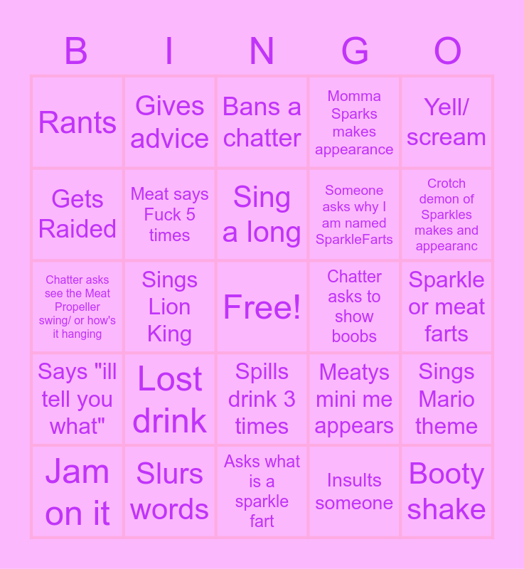 Celebrate Good times Bingo Card