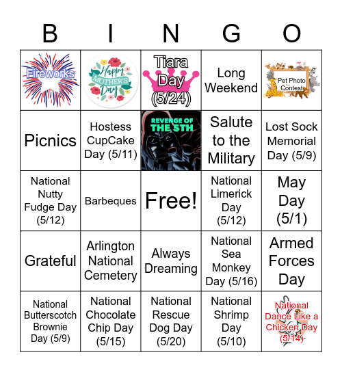 MAY Bingo Card