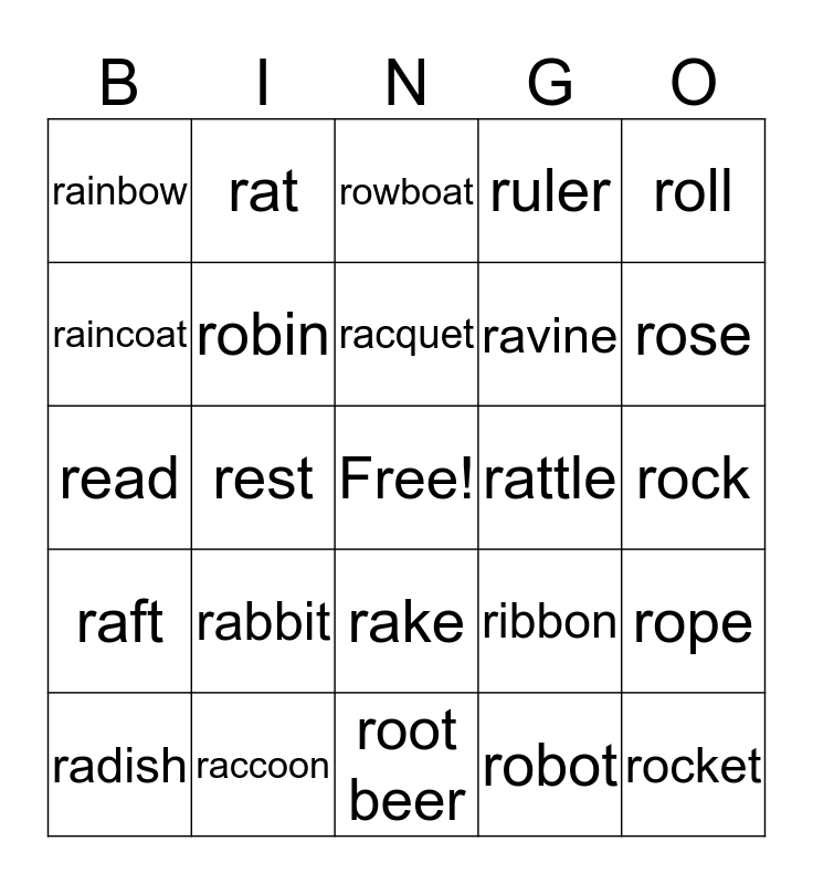 R Bingo Card