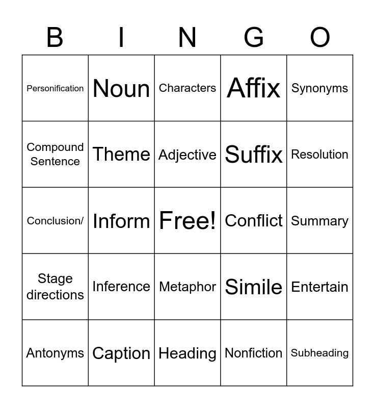 3rd Grade ELA Vocab BINGO Card 3rd-grade-ela-vocab-bingo-card