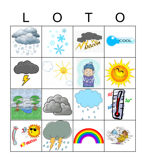 Quel temps fait-il? Bingo Card