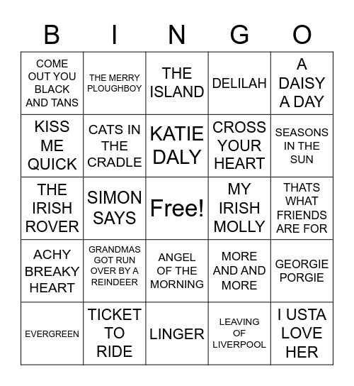 LITTLE BIT OF IRISH Bingo Card