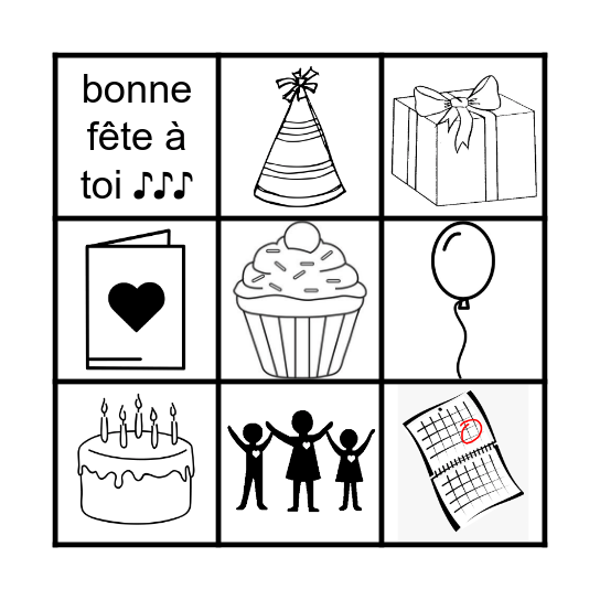 Les fêtes d'anniversaire Bingo Card