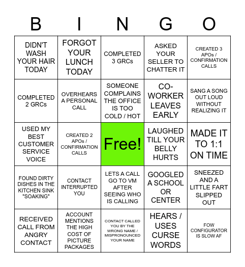 WEEK 2 BINGO - GRC Bingo Card