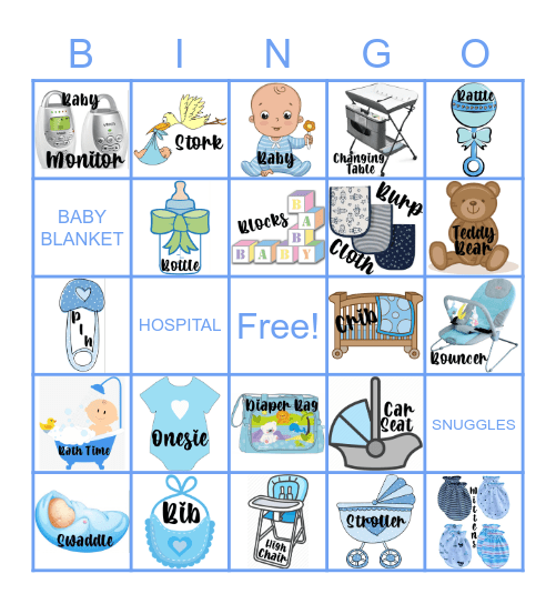 Baby Boy Bingo Card