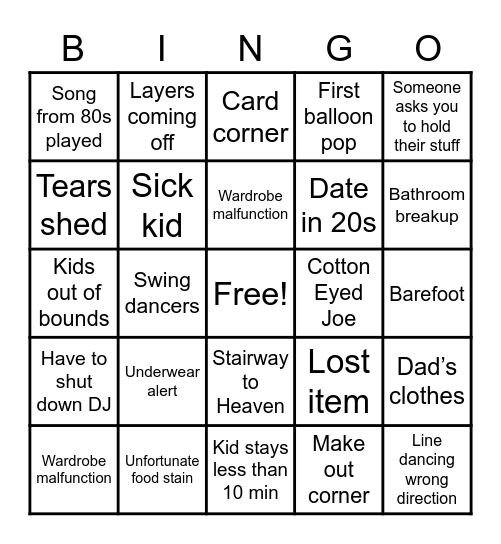 Prom Bingo 2023 Bingo Card