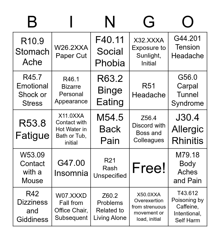 CODER BINGO Card