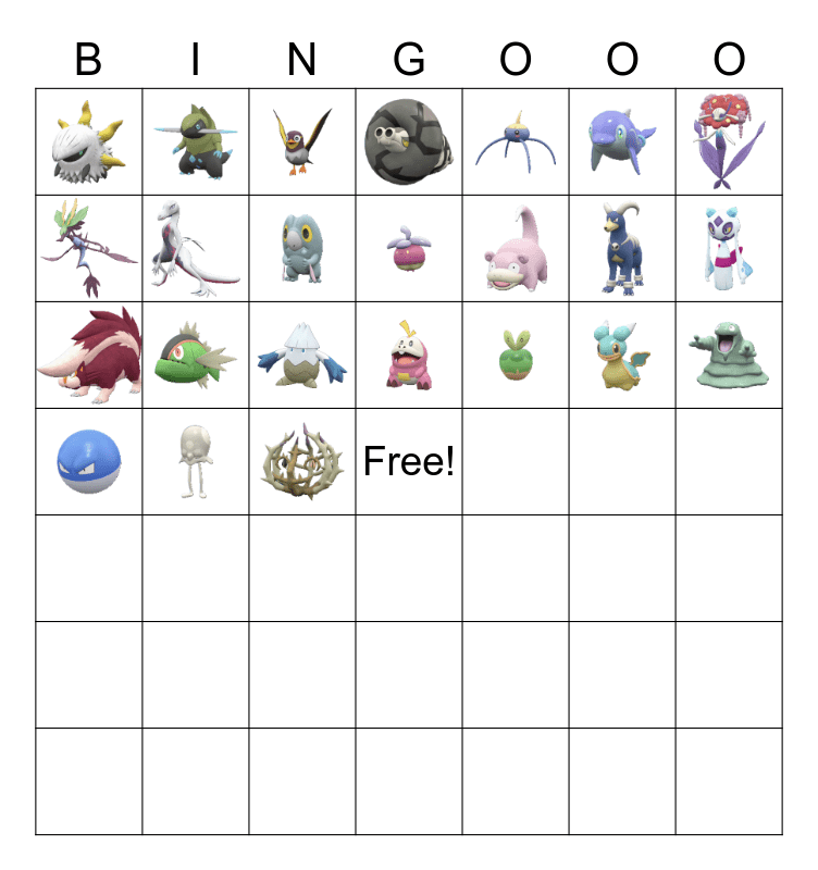 POKEMON Scarlet & Violet BINGO Card