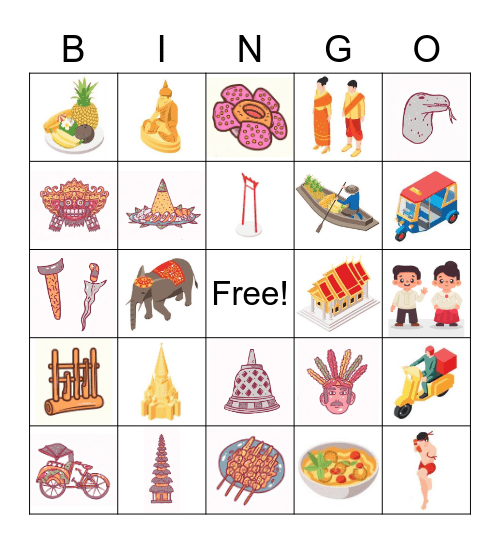 Indonesia-Thailand bingo Card