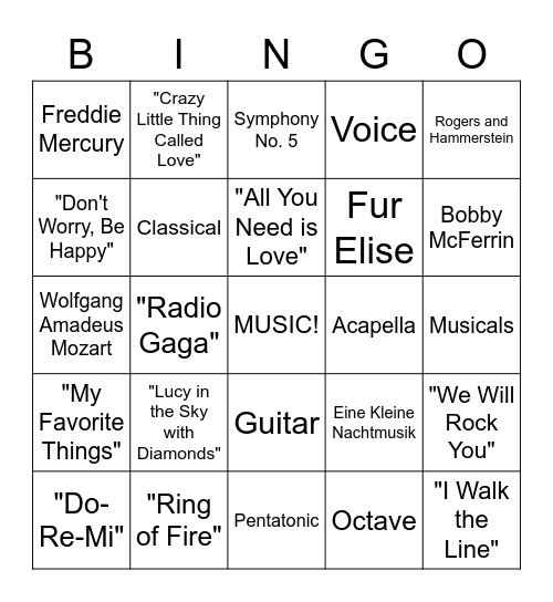 Composers of the Month 2022-2023 Bingo Card