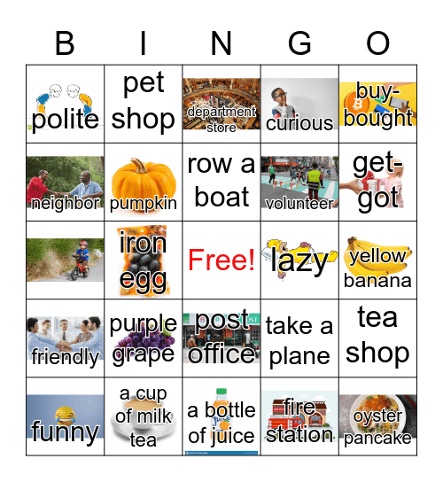 Elementary 3 Review Bingo Card