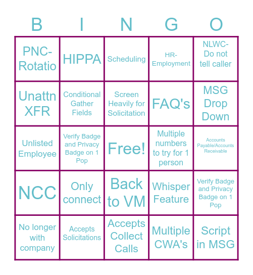 Ruby 2.0 BINGO Card