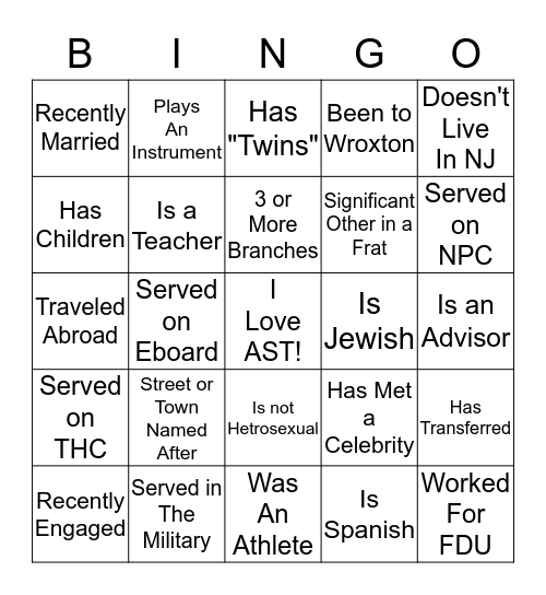 Tree Bingo Card