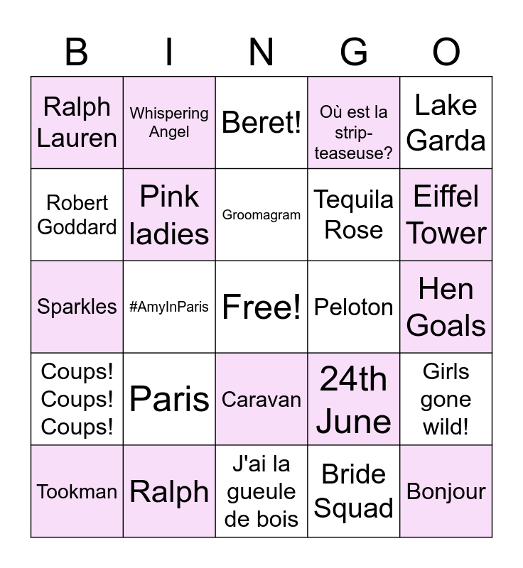 Hen Bingo Card