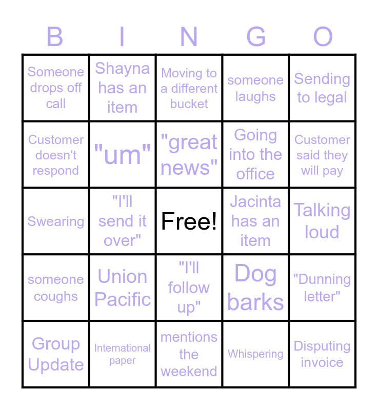 AR BINGO Card