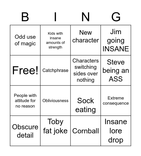 Troll Hunter bingo Card