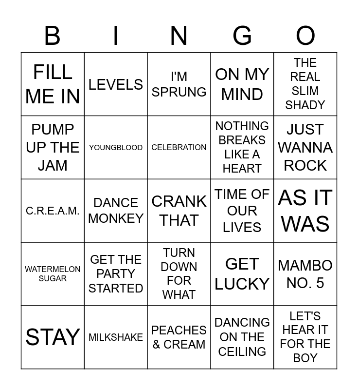 TACO THURSDAY Bingo Card
