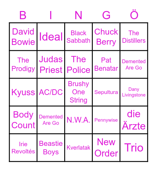 FRANKEN'S MUSIK BINGÖ - 37 JAHRE Bingo Card