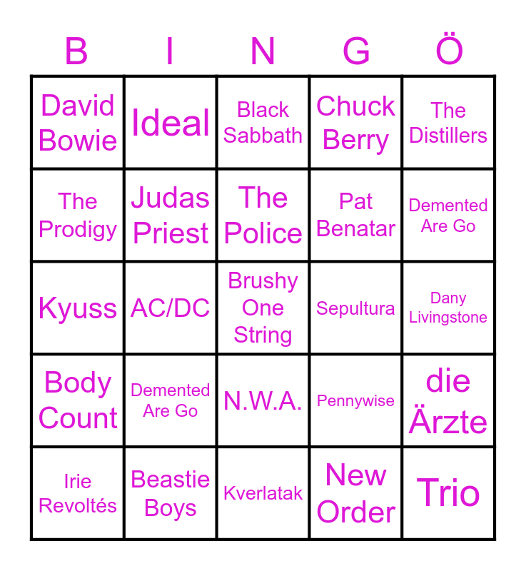 FRANKEN'S MUSIK BINGÖ - 37 JAHRE Bingo Card