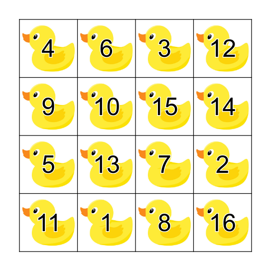 DUCK BINGO Card