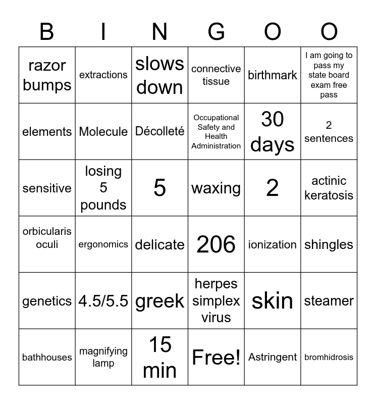 State Board Theory Prep Bingo Card