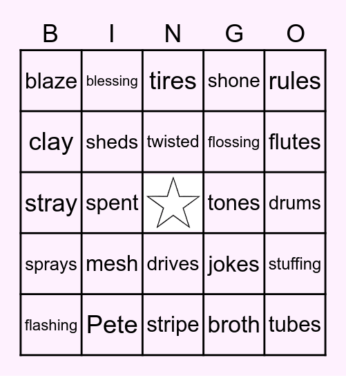 Spelling rules Bingo Card
