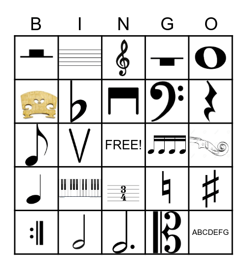 Orchestra! Bingo Card