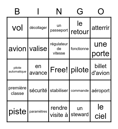 Les pilotes automatiques Bingo Card