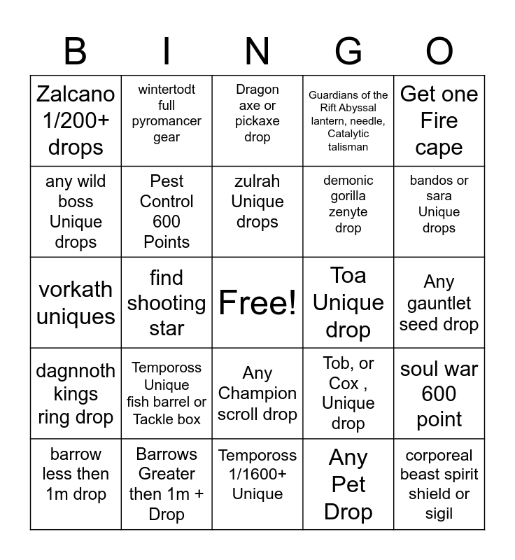 United Elite Bingo Event Bingo Card