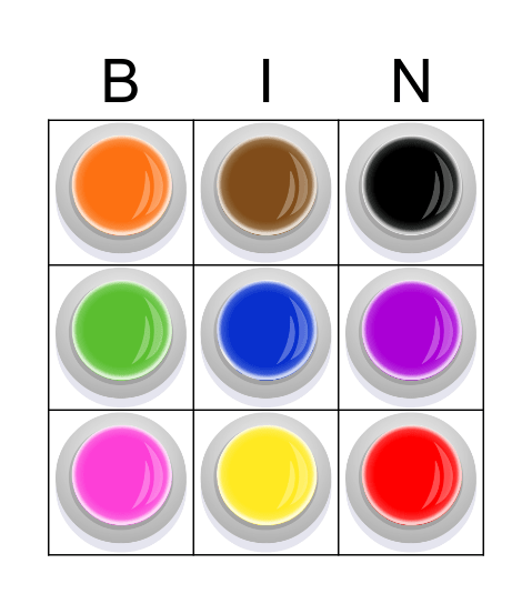 Les couleurs Bingo Card