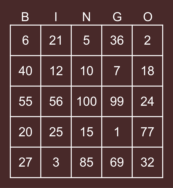 Main sama Ecin Bingo Card