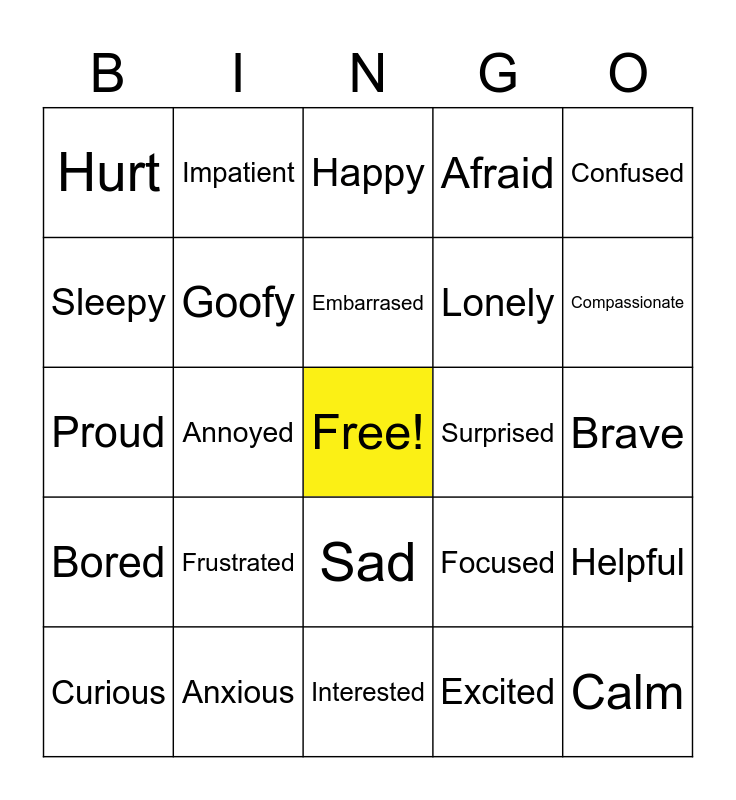 Regulation Bingo Card