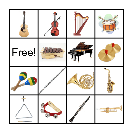 Instrument Bingo Card