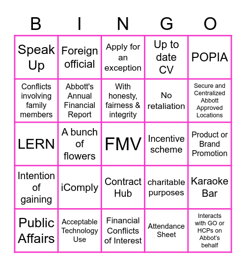 Compliance Quest - BINGO Edition Bingo Card