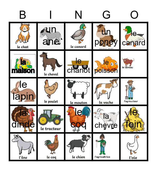 LA FERME Bingo Card
