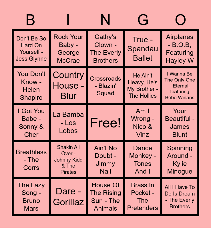 * Bishop's Boogie Bingo - No2 * Bingo Card