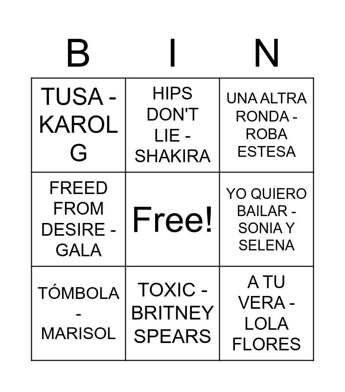 EL BINGO DE LA SAÏDIA Bingo Card