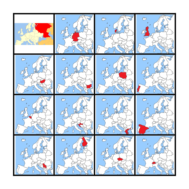 EUROPEAN BINGO MAP Bingo Card