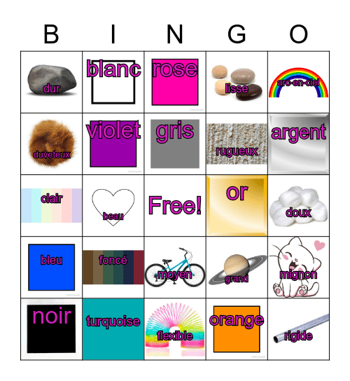 Describing Objects Bingo Card