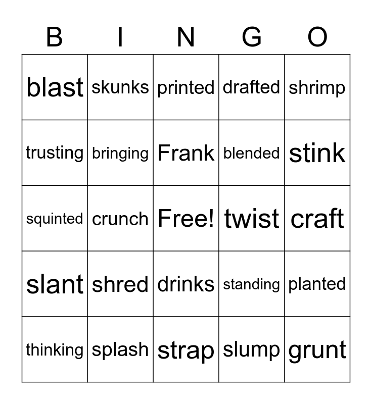 Fundations Unit 10 Words Review Bingo Card