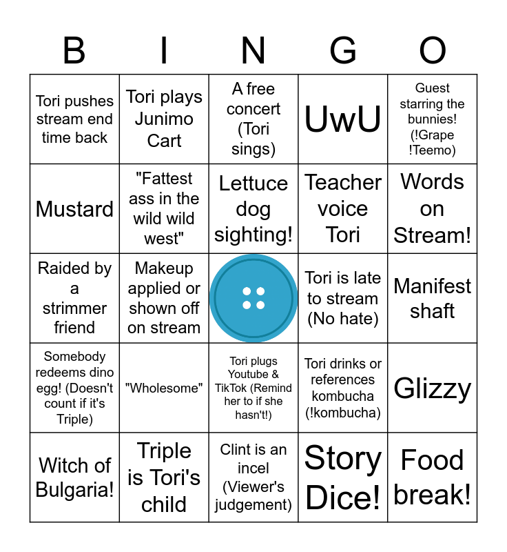 WhySoThirstyy Stream Bingo Card