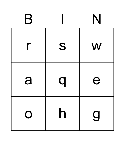 Bingo A-Z Bingo Card