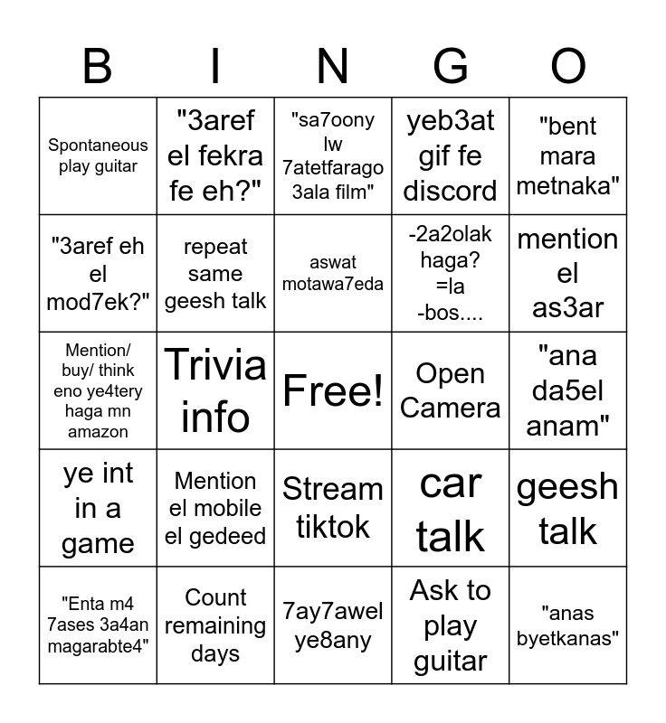 Karim Amr Bingo Card
