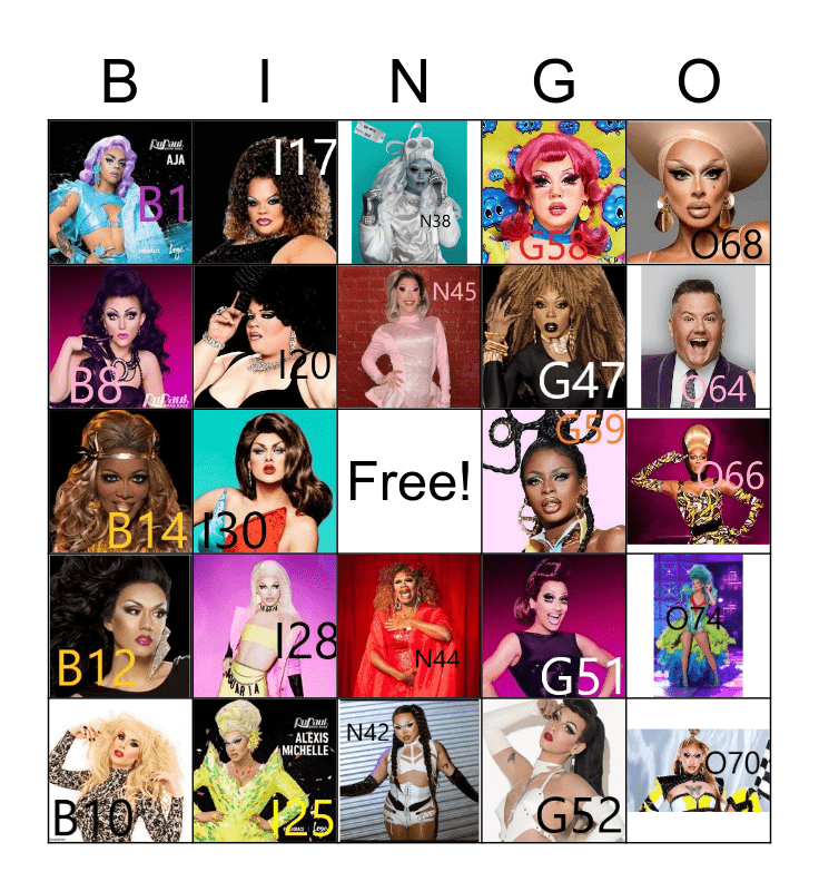 DRAG BINGO! Bingo Card