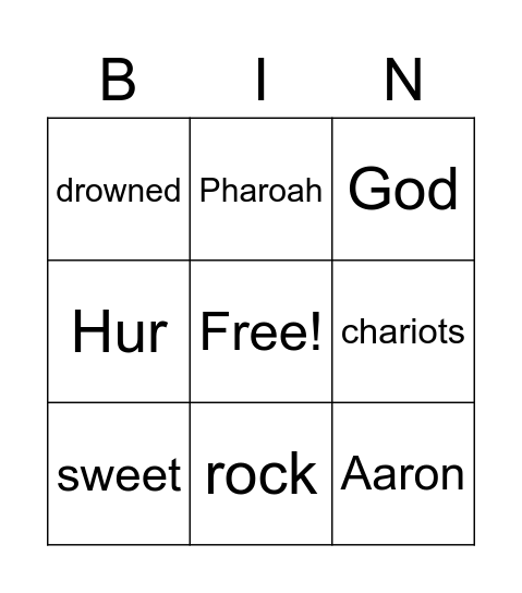 Moses Bingo Card