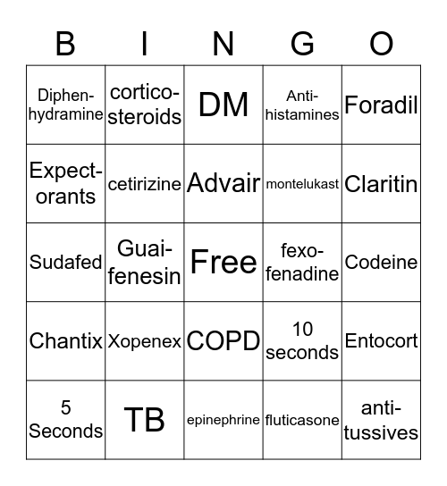 Chapter 9 Bingo Card
