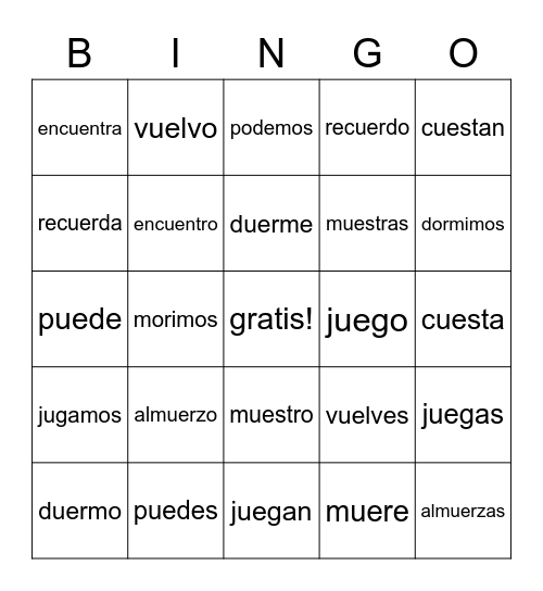 Stem Changers Bingo Card