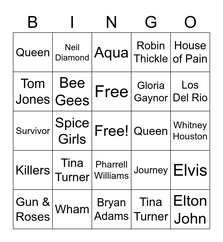 Disco Bingo Card