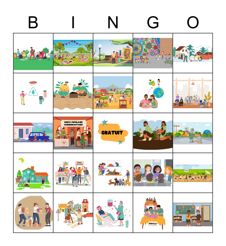 Engagement communautaire Bingo Card