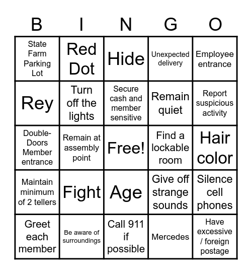 Security Bingo Card